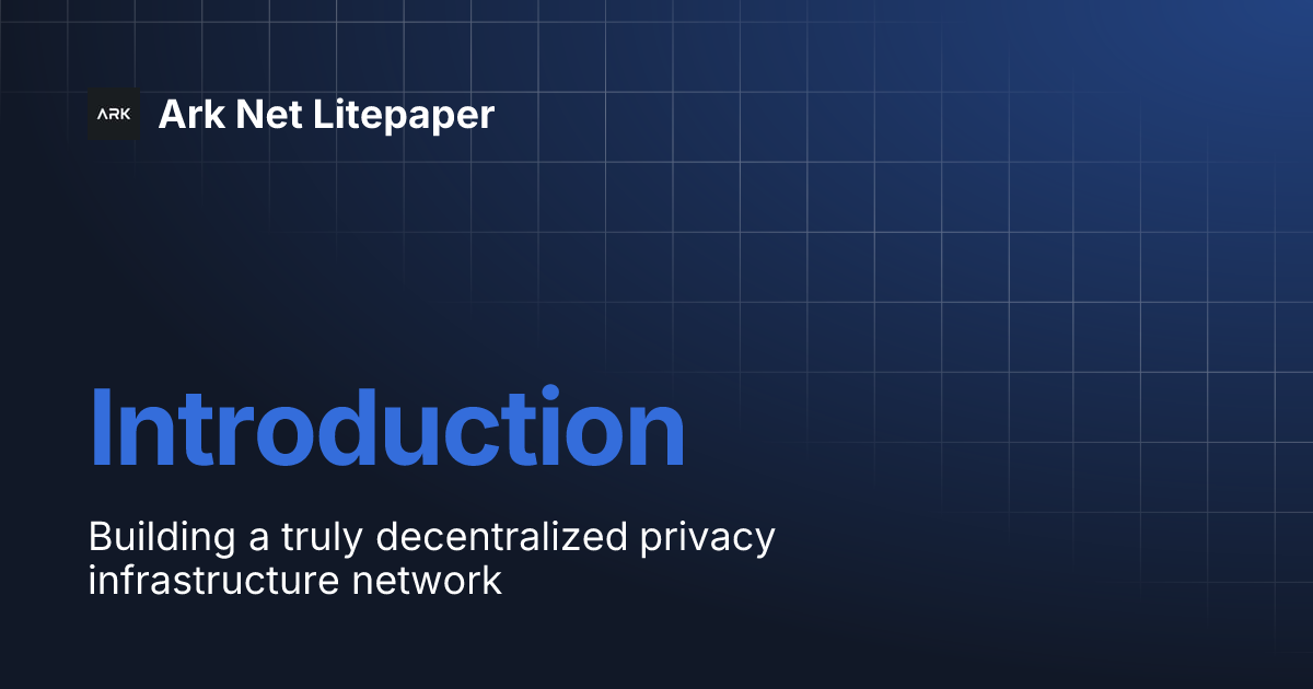 Introduction | Ark Net Litepaper